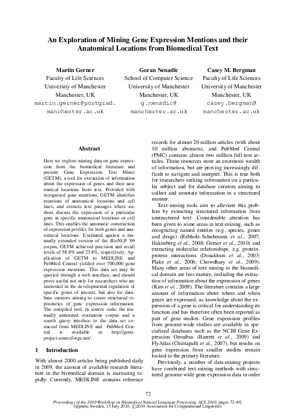 (PDF) An exploration of mining gene expression mentions and their anatomical locations from ...