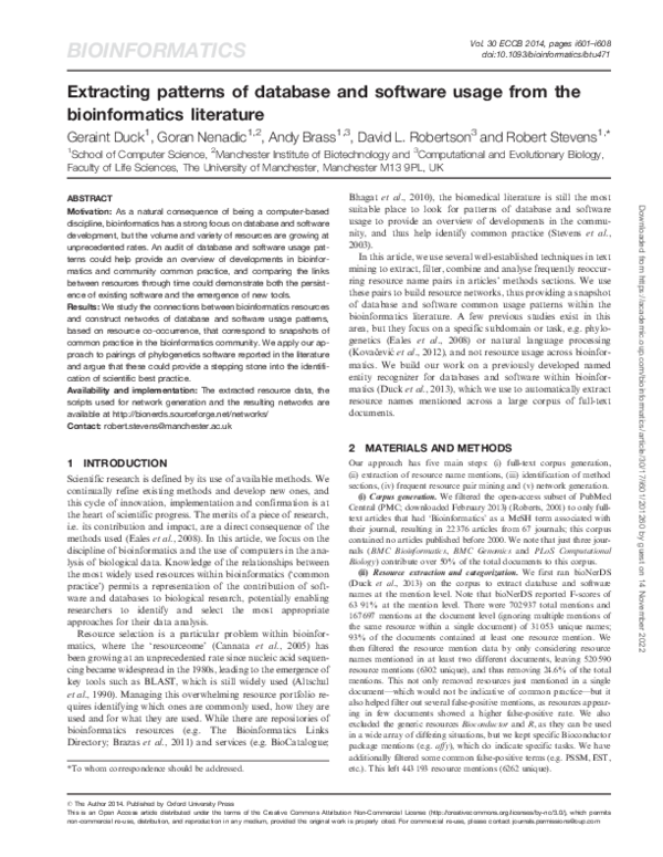 (PDF) Extracting patterns of database and software usage from the ...