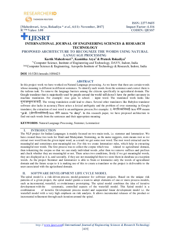 (PDF) Ijesrt International Journal of Engineering Sciences & Research Technology Proposed ...