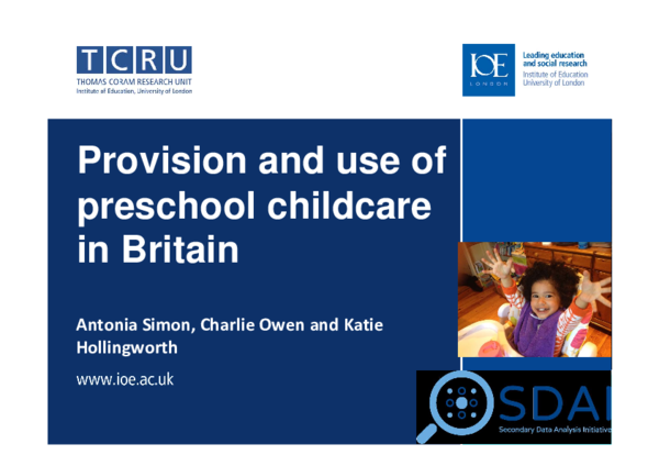 (PDF) Provision and use of preschool childcare in Britain