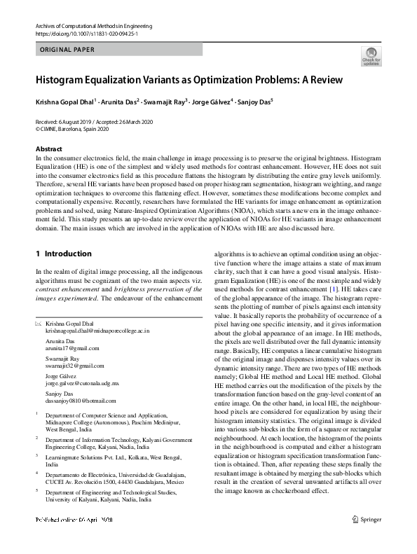 Pdf Histogram Equalization Variants As Optimization Problems A 6953