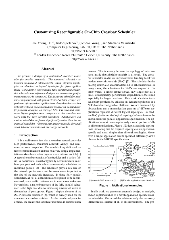 Pdf Customizing Reconfigurable On Chip Crossbar Scheduler