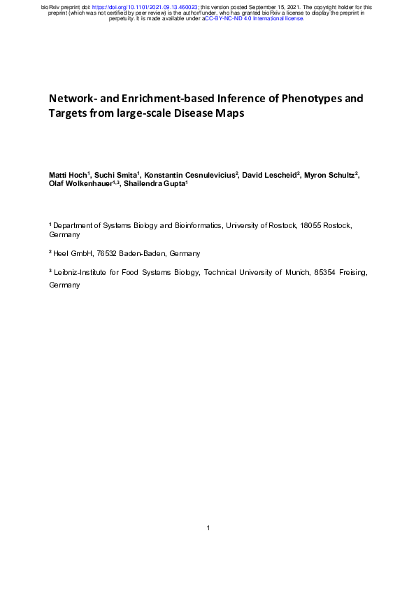 (PDF) Network- and Enrichment-based Inference of Phenotypes and Targets ...