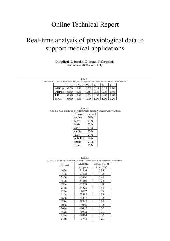 (PDF) Real-Time Analysis of Physiological Data to Support Medical ...