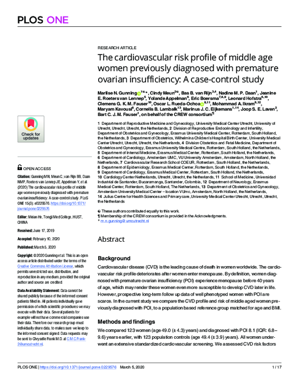 (PDF) The cardiovascular risk profile of middle age women previously ...