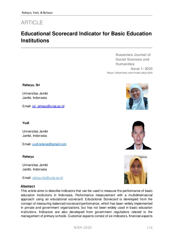 (PDF) Educational scorecard Indicator for basic education institutions ...
