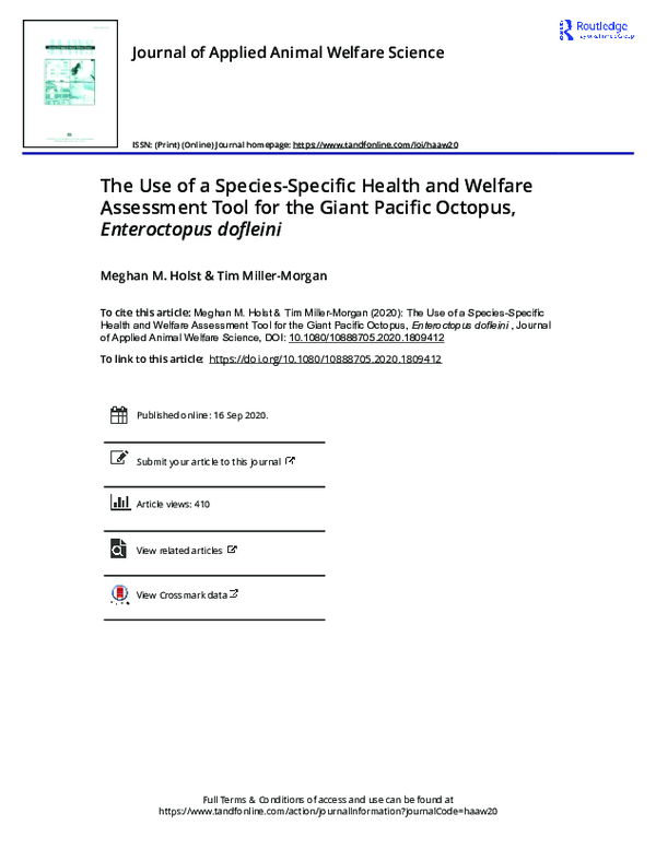(PDF) The Use of a Species-Specific Health and Welfare Assessment Tool ...