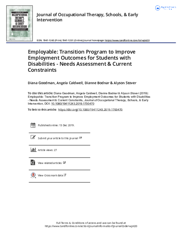 (PDF) Employable: Transition Program to Improve Employment Outcomes for ...