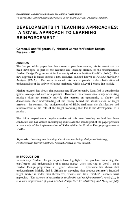 (PDF) Developments In Teaching Approaches: “A Novel Approach To ...