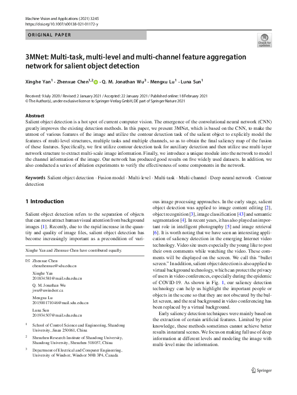 (PDF) 3MNet: Multi-task, multi-level and multi-channel feature aggregation network for salient ...