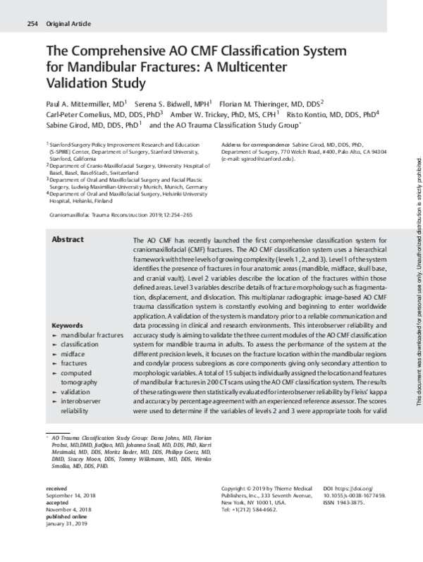 (PDF) The Comprehensive AO CMF Classification System for Mandibular ...