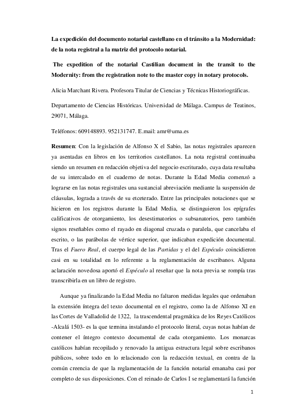 (PDF) De La Nota Registral a La Matriz Del Protocolo Notarial