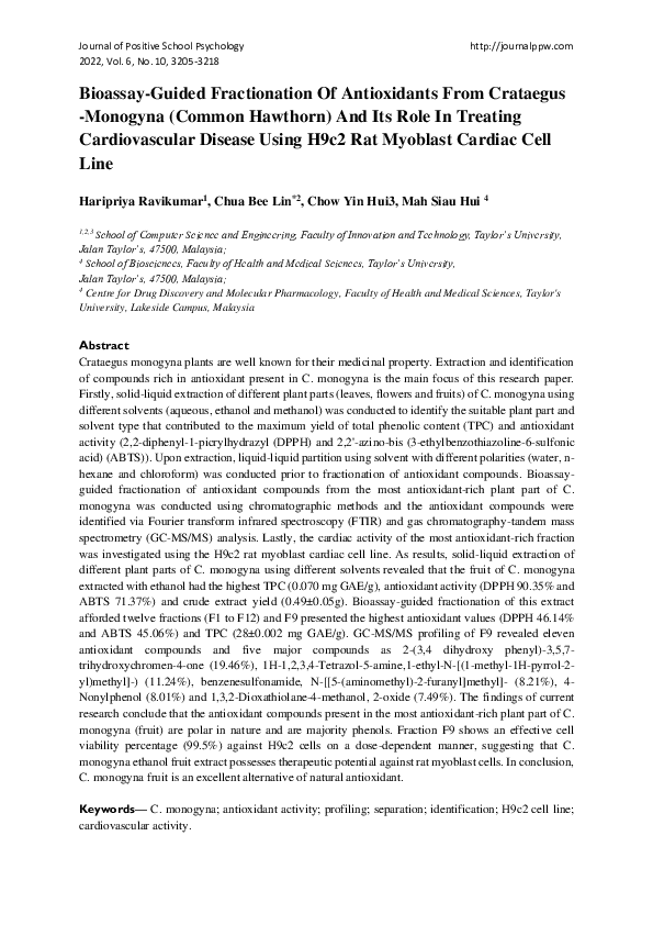 (PDF) Bioassay-Guided Fractionation Of Antioxidants From Crataegus ...