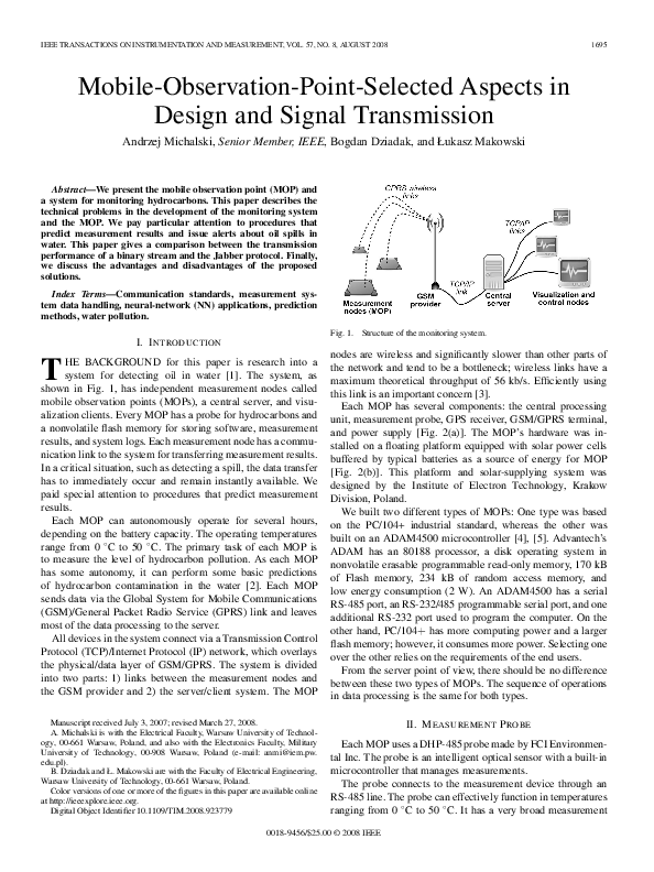 (PDF) Mobile-Observation-Point-Selected Aspects in Design and Signal ...