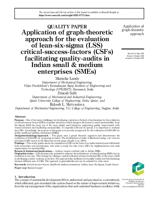 (PDF) Application of graph-theoretic approach for the evaluation of ...