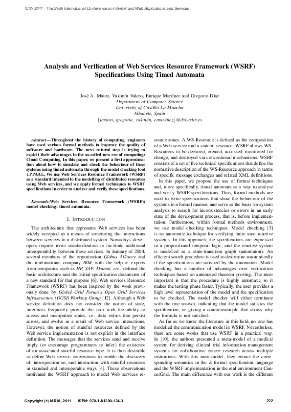Pdf Verifying Wsrf Specifications With Timed Automata