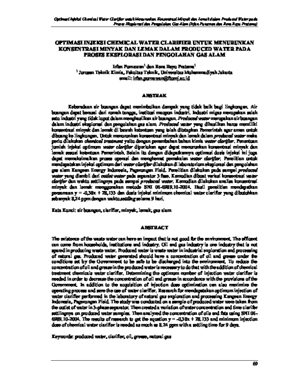 (PDF) Optimasi Injeksi Chemical Water Clarifier Untuk Menurunkan ...