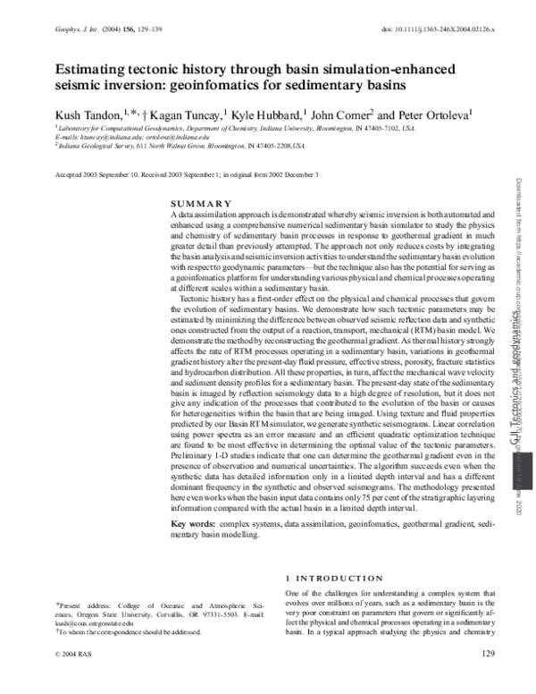 (PDF) Estimating tectonic history through basin simulation-enhanced ...