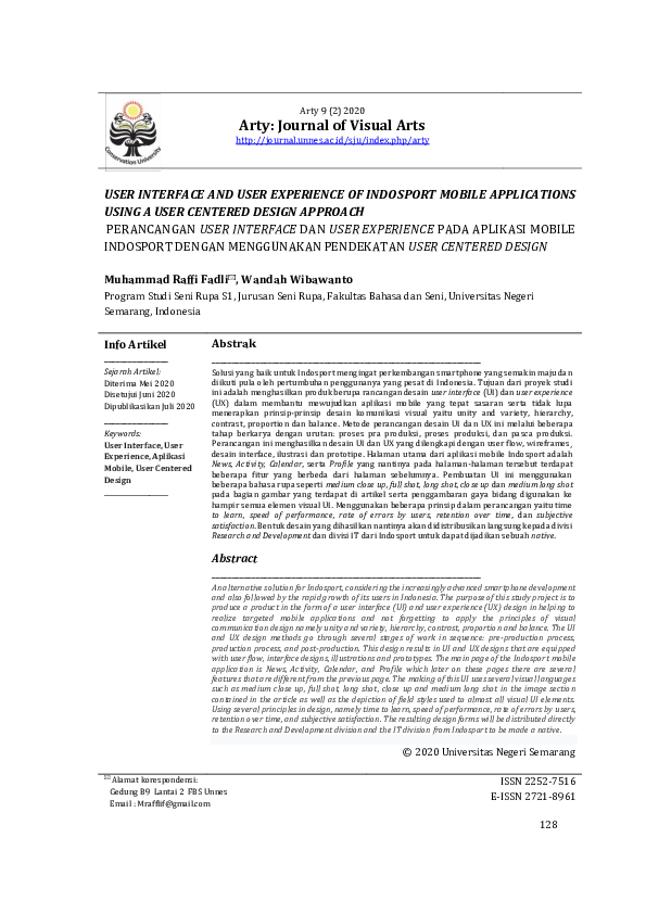 (PDF) User Interface and User Experience of Indosport Mobile Applications Using a User Centered ...