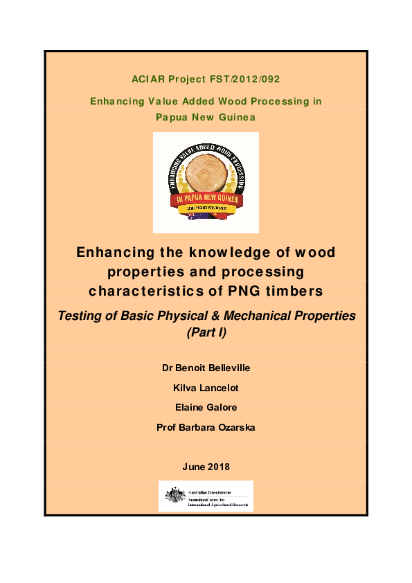 (PDF) Enhancing the knowledge of wood properties and processing ...