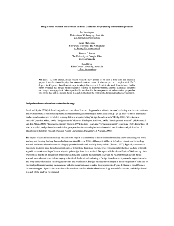Pdf Design Based Research And Doctoral Students Guidelines For