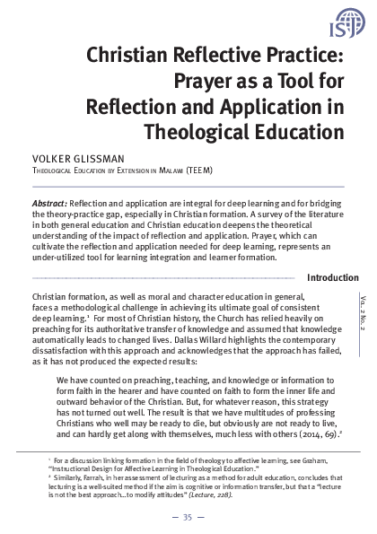 (PDF) Christian Reflective Practice: Prayer as a Tool for Reflection ...