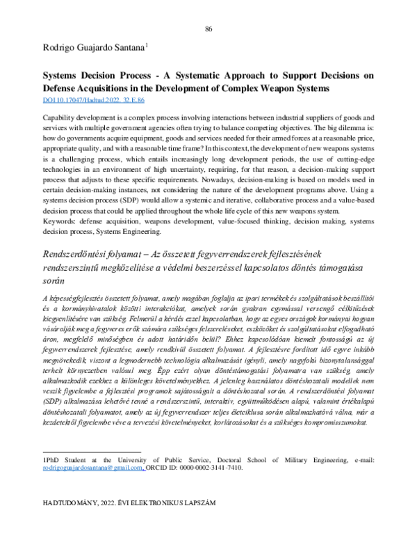 Pdf Systems Decision Process A Systematic Approach To Support
