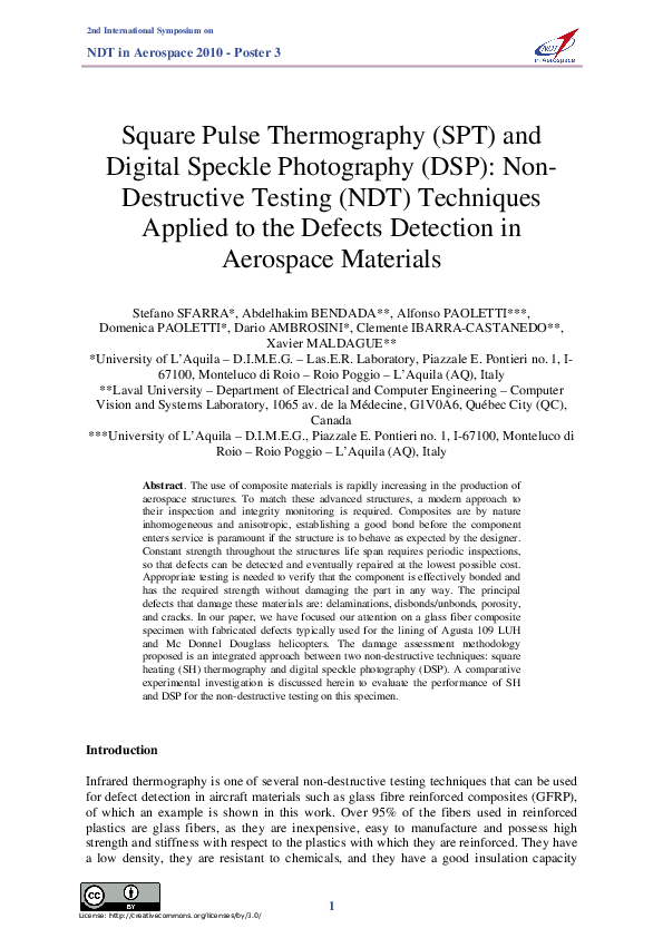 Pdf Square Pulse Thermography Spt And Digital Speckle Photography Dsp Non Destructive