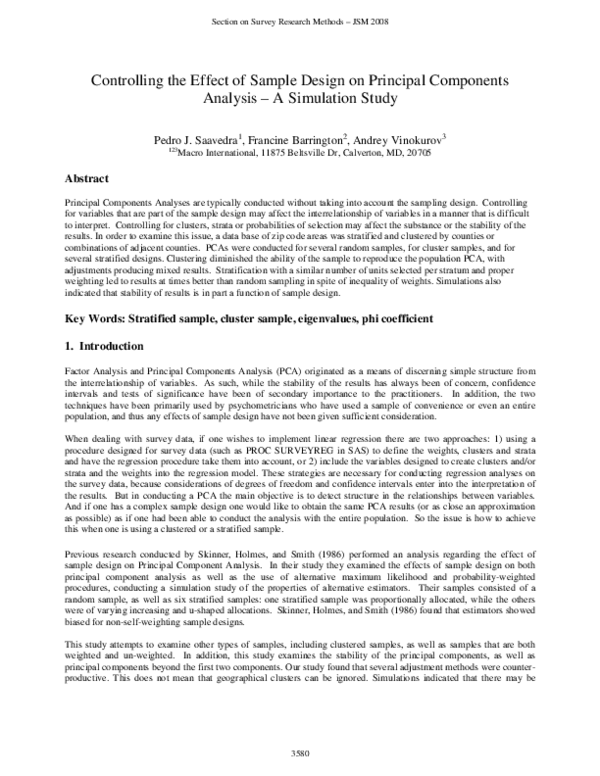 (PDF) Controlling the Effect of Sample Design on Principal Components ...