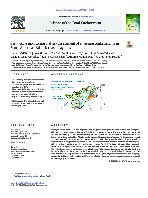 (PDF) Basin-scale monitoring and risk assessment of emerging contaminants in South American ...
