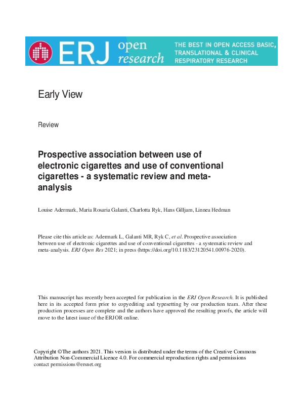 (PDF) Prospective association between use of electronic cigarettes and ...