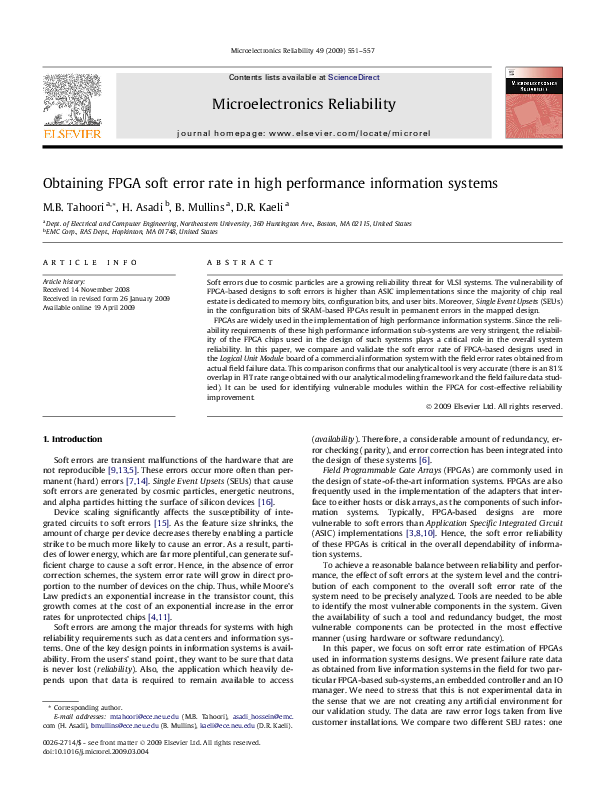Pdf Obtaining Fpga Soft Error Rate In High Performance Information Systems Hossein Asadi 4713