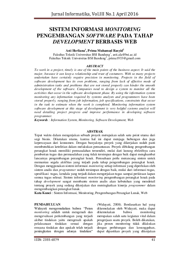 (PDF) Sistem Informasi Monitoring Pengembangan Software Pada Tahap ...