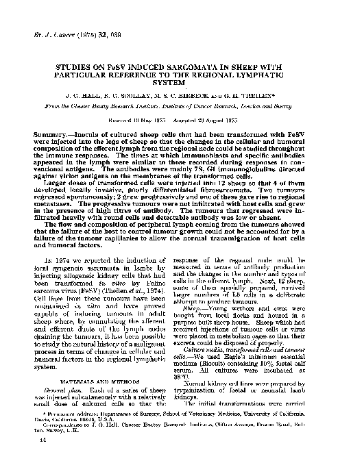 (PDF) Studies on FeSV induced sarcomata in sheep with particular ...