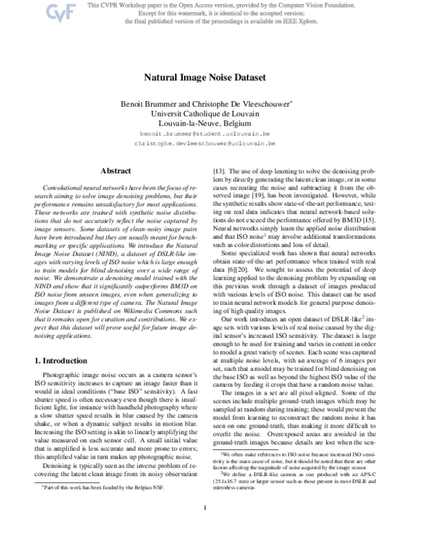 (PDF) Natural Image Noise Dataset