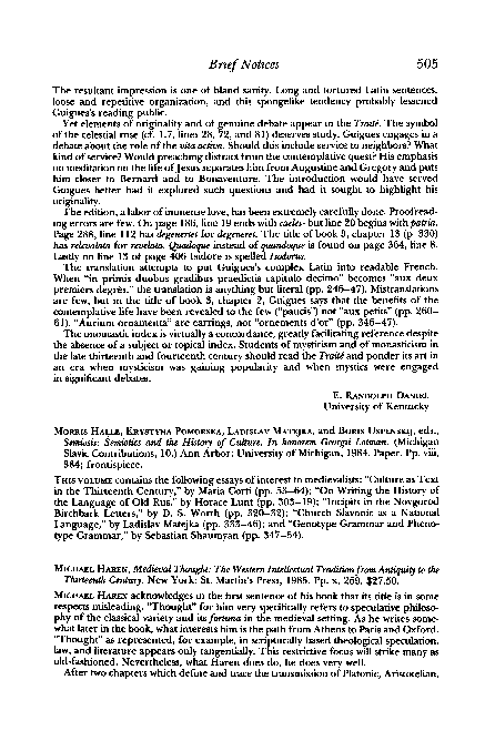 (PDF) Michael Haren, Medieval Thought: The Western Intellectual ...
