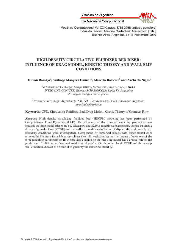 (PDF) High Density Circulating Fluidized Bed Riser: Influence of Drag ...