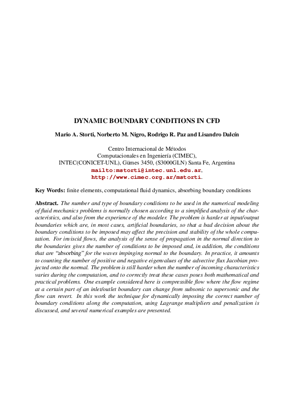 (PDF) Dynamic boundary conditions in CFD
