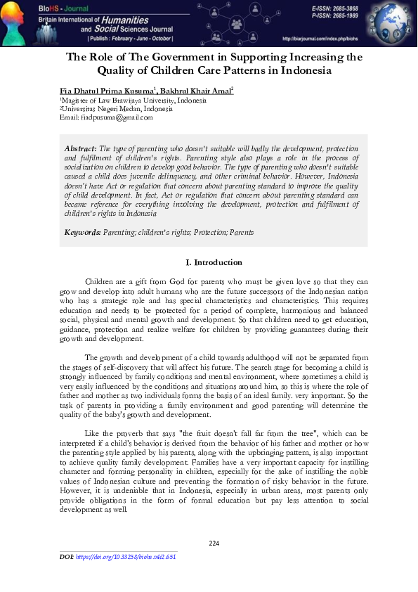 (PDF) The Role of The Government in Supporting Increasing the Quality ...