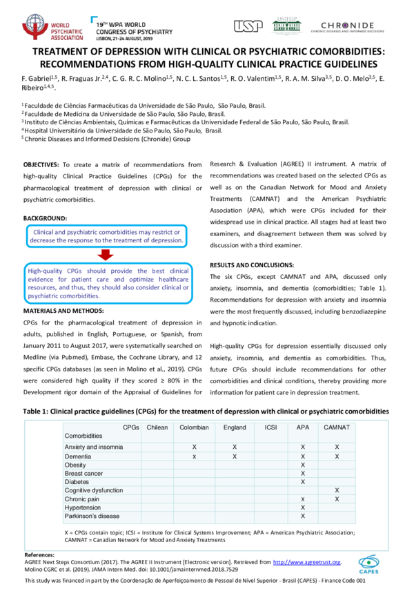 (PDF) Treatment of Depression with Clinical or Psychiatric Comorbidities: Recommendations from ...