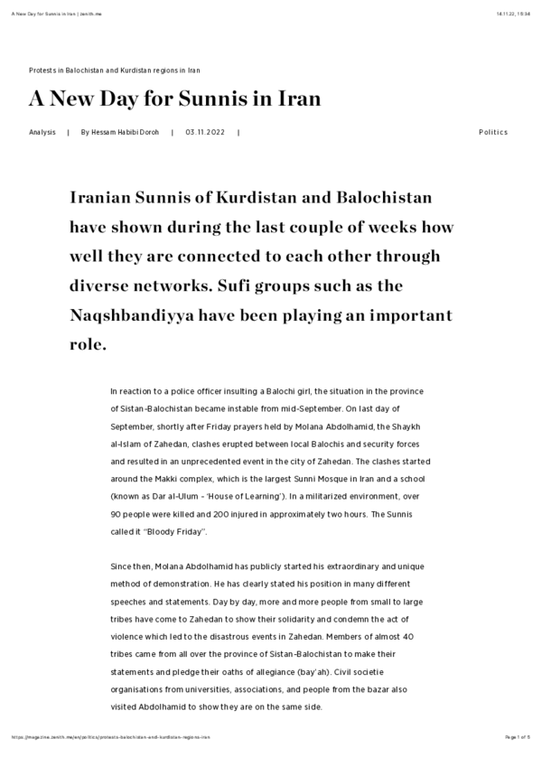 (PDF) A New Day for Sunnis in Iran | zenith