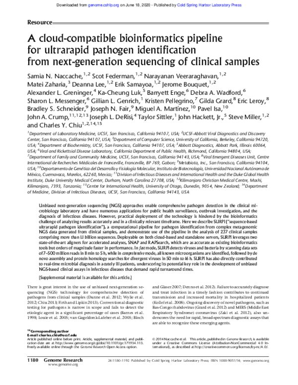 (PDF) A cloud-compatible bioinformatics pipeline for ultrarapid ...