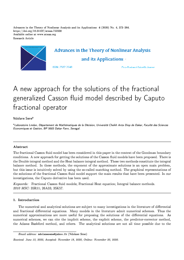 (PDF) A new approach for the solutions of the fractional generalized ...