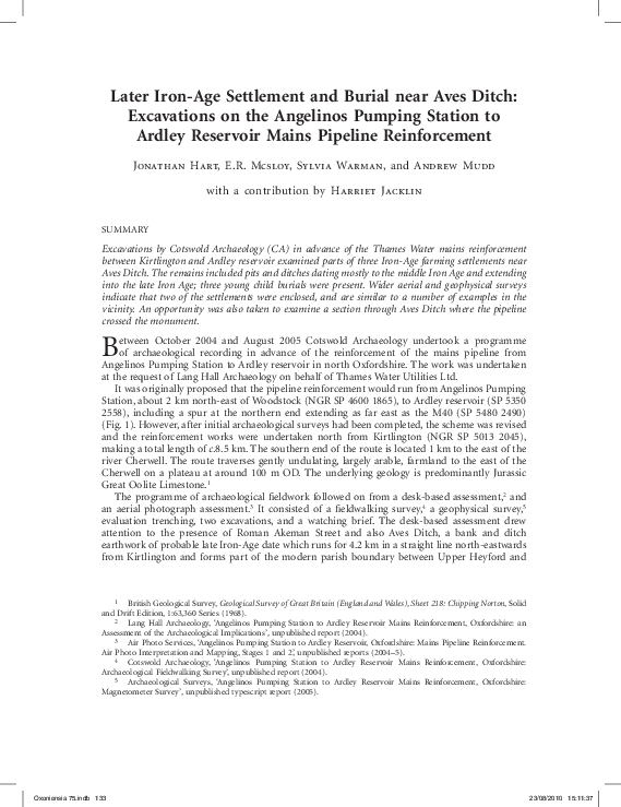 (PDF) Later Iron-Age Settlement and Burial near Aves Ditch: Excavations ...