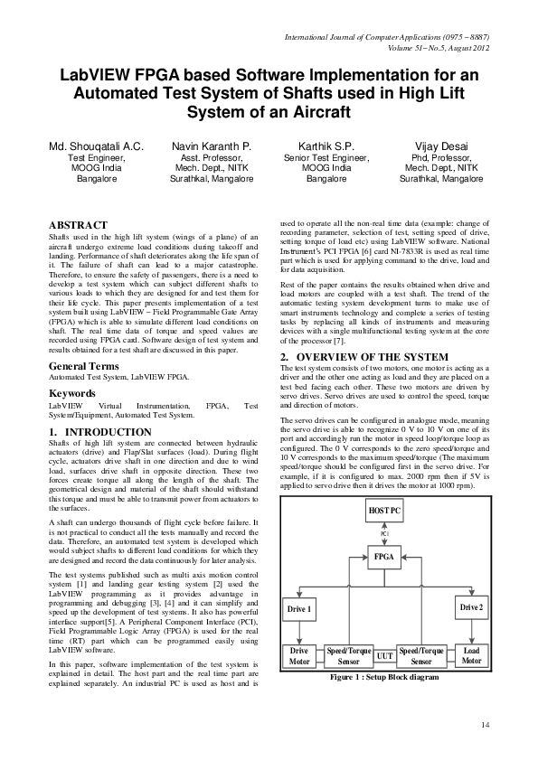 Pdf Labview Fpga Based Software Implementation For An Automated Test System Of Shafts Used In