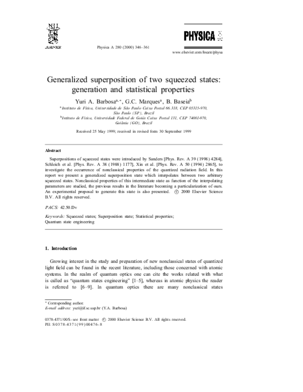 (PDF) Generalized superposition of two squeezed states: generation and ...