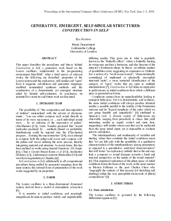 (PDF) GENERATIVE, EMERGENT, SELF-SIMILAR STRUCTURES: CONSTRUCTION IN ...