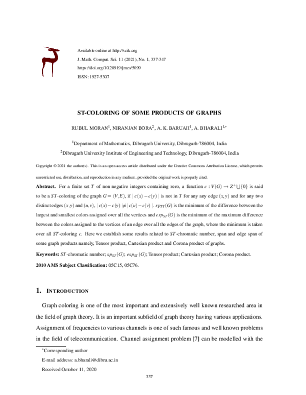 (PDF) ST-coloring of some products of graphs