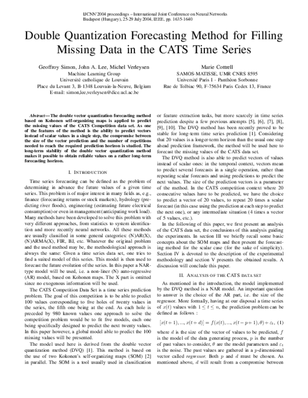 (PDF) Double quantization forecasting method for filling missing data ...