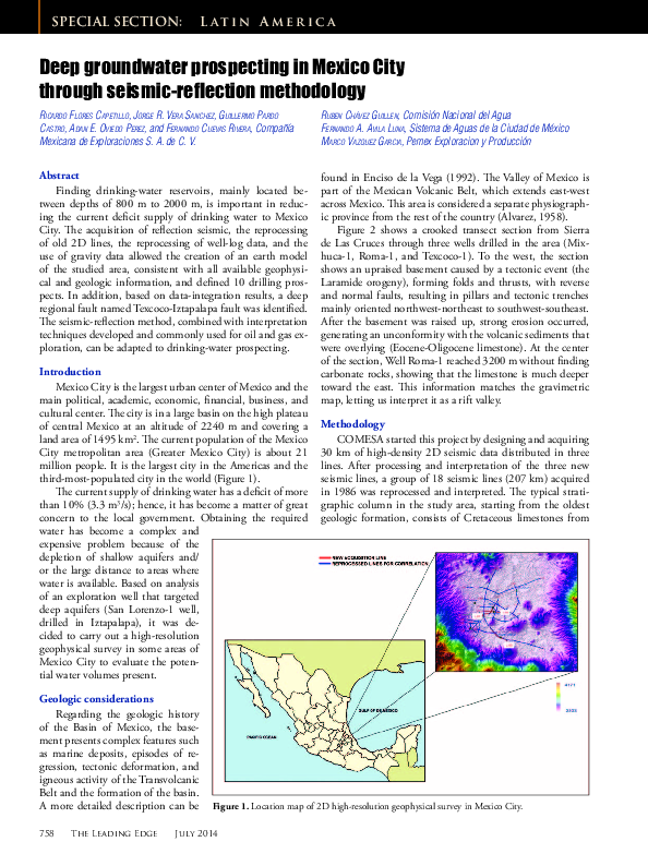 (PDF) Deep groundwater prospecting in Mexico City through seismic ...
